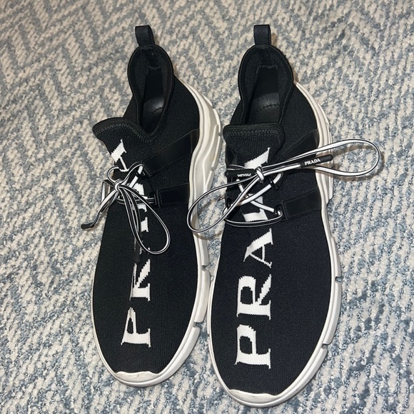 Prada | Shoes | Prada Logo Knit Sock Sneaker | Poshmark